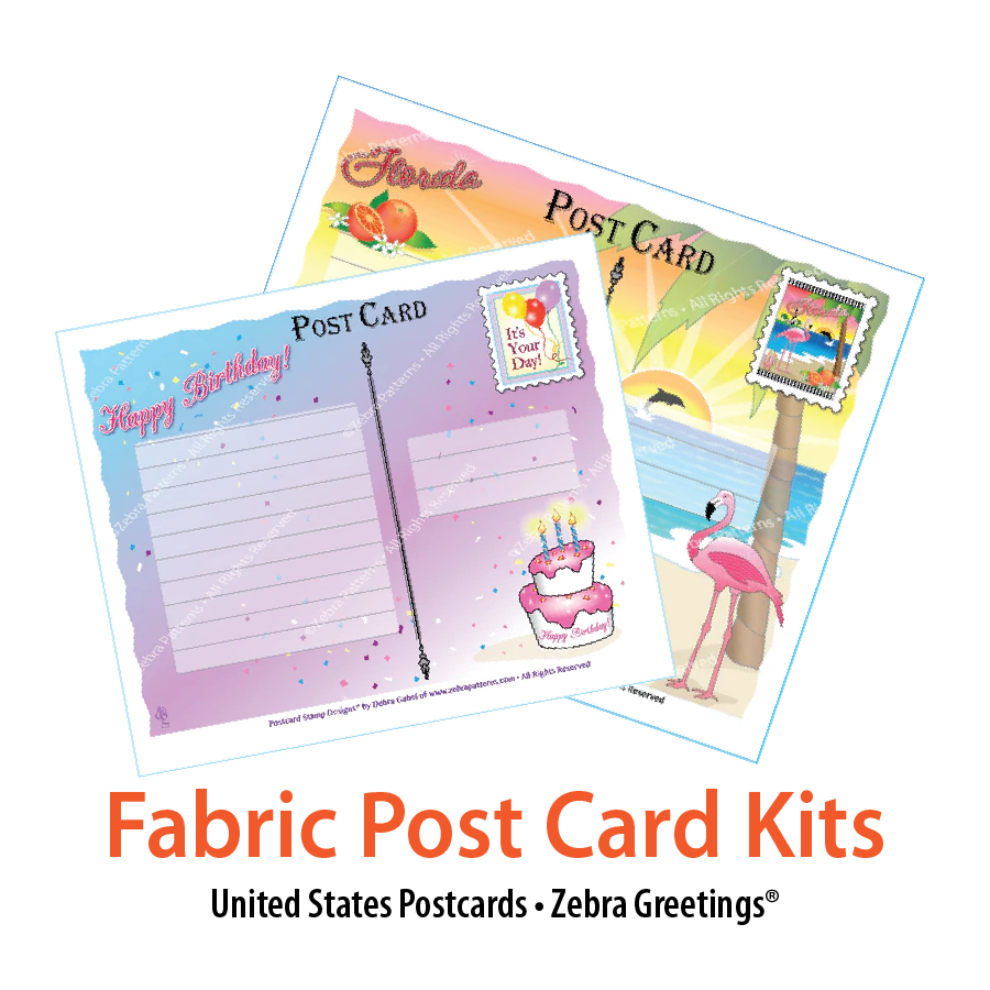 Fabric Postcard Kits – Zebra Patterns