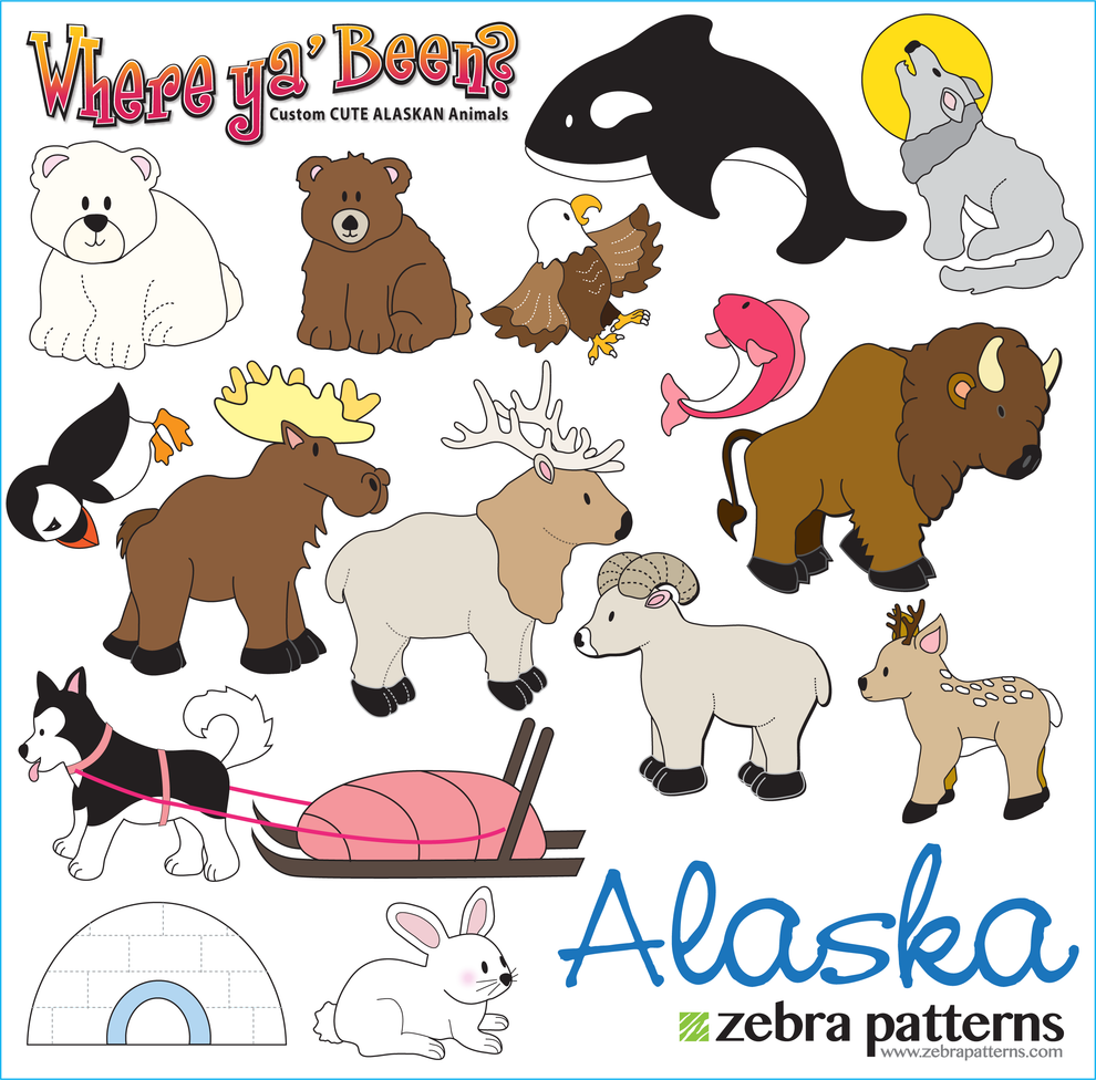 Alaskan Animals Printed Stickers Panel – Zebra Patterns