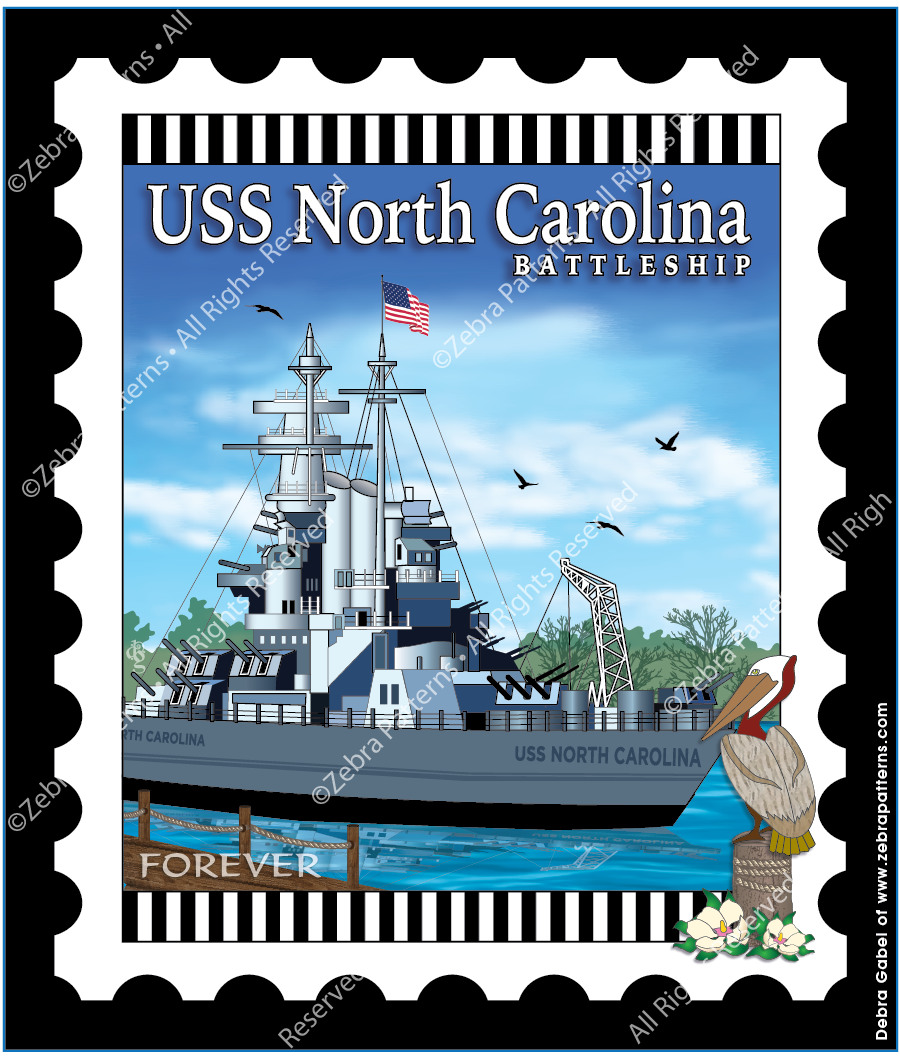 USS North Carolina Battleship – Zebra Patterns